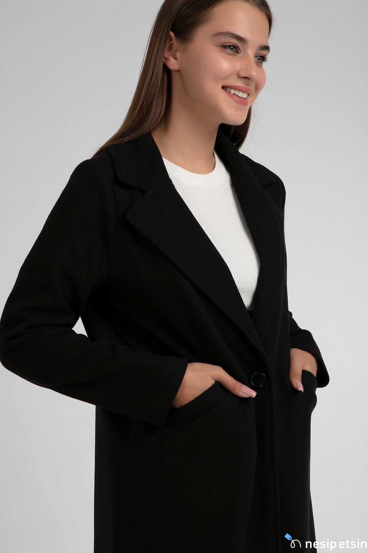 Pattaya чёрное женское пальто | Пальто, куртки и плащи - NesipEtsin.com