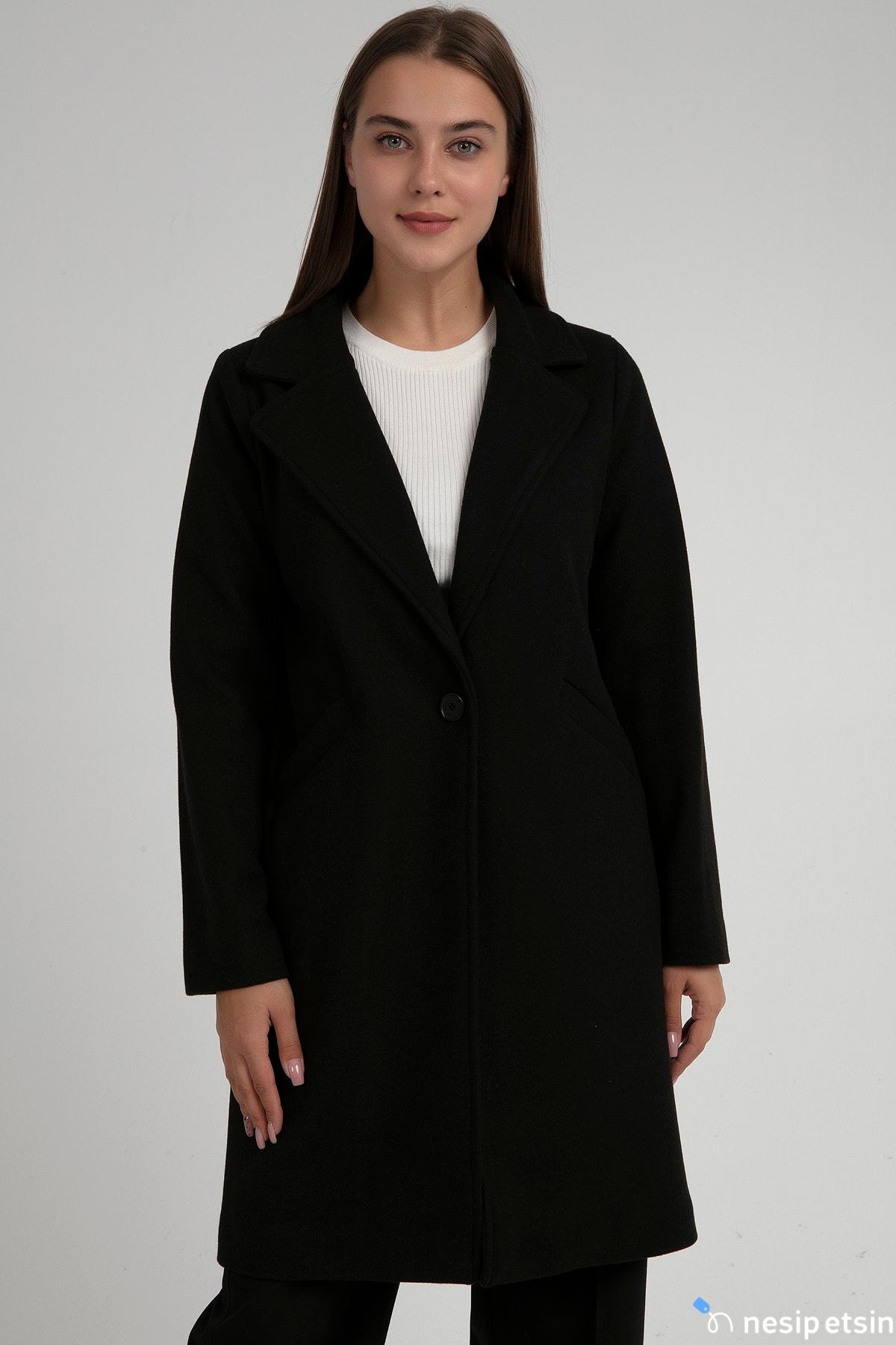 Pattaya чёрное женское пальто | Пальто, куртки и плащи - NesipEtsin.com